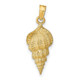 10K Yellow Gold Enameled 3-D Conch Shell Pendant at BillyTheTree Jewelry