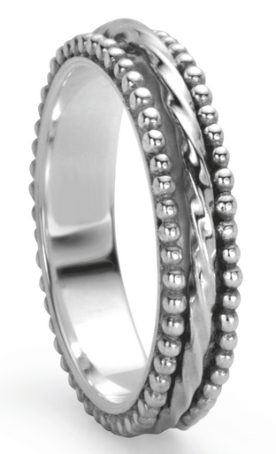 Chakra Stackable Spinner Ring MeditationRings Sterling Silver