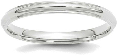 10K White Gold 2.5mm Half Round with Edge Band Ring at BillyTheTree Jewelry