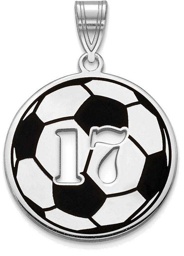 10k White Gold Epoxied Soccer Ball Pendant with Number at BillyTheTree ...