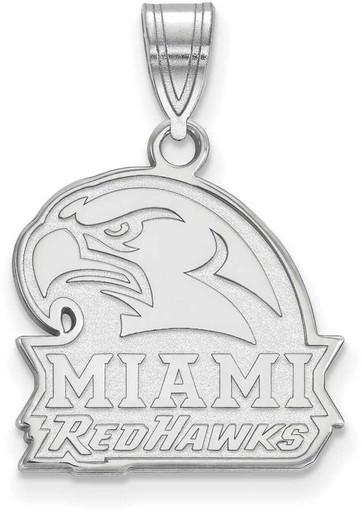 10K White Gold Miami University Medium Pendant by LogoArt (1W021MU) by ...