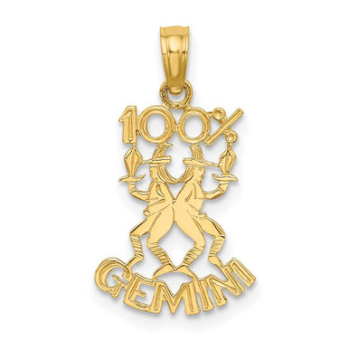 10K Yellow Gold 100% GEMINI Pendant at BillyTheTree Jewelry