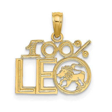 10K Yellow Gold 100% LEO Pendant at BillyTheTree Jewelry