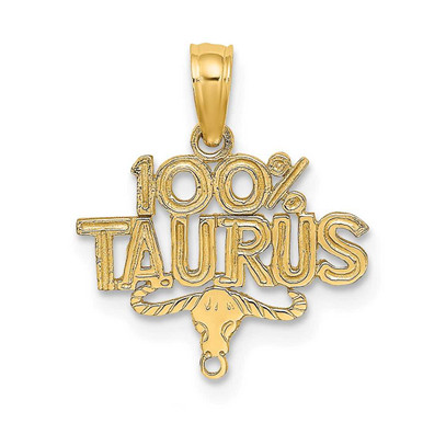 10K Yellow Gold 100% TAURUS Pendant at BillyTheTree Jewelry