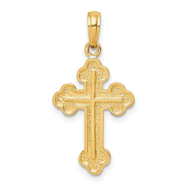 10K Yellow Gold Budded Cross Pendant 10C4277 at BillyTheTree Jewelry