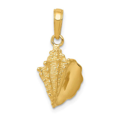 10k Yellow Gold Conch Shell Pendant at BillyTheTree Jewelry