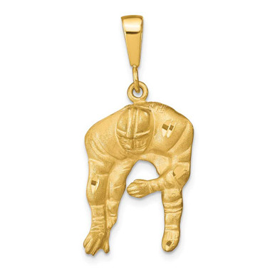 10K Yellow Gold Football Player Pendant 10C171 at BillyTheTree Jewelry