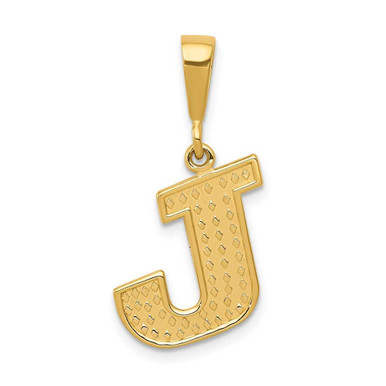 10K Yellow Gold Initial J Pendant at BillyTheTree Jewelry