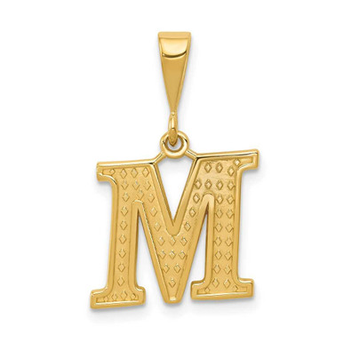 10K Yellow Gold Initial M Pendant at BillyTheTree Jewelry
