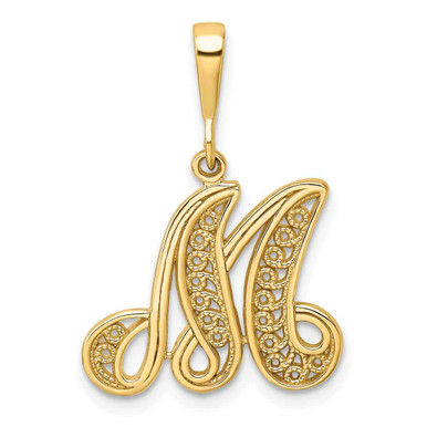 10K Yellow Gold Initial M Pendant 10C242/M at BillyTheTree Jewelry