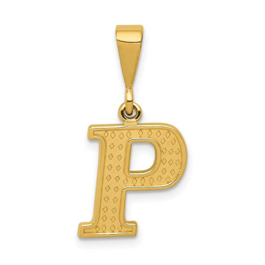10K Yellow Gold Initial P Pendant at BillyTheTree Jewelry