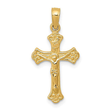 10k Yellow Gold INRI Crucifix Pendant at BillyTheTree Jewelry