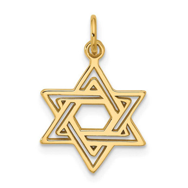 10K Yellow Gold Jewish Star Pendant at BillyTheTree Jewelry