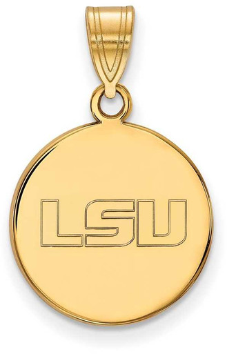 10K Yellow Gold Louisiana State University Medium Disc Pendant by ...