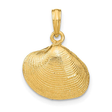10k Yellow Gold Medium Clam Shell Pendant at BillyTheTree Jewelry