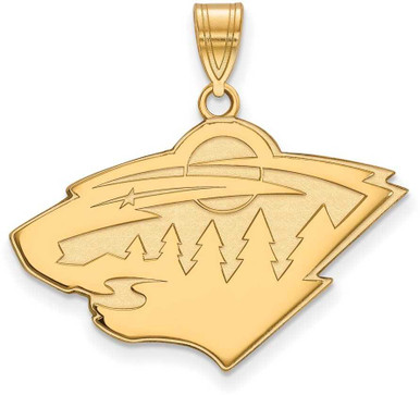 10K Yellow Gold NHL Minnesota Wild Large Pendant by LogoArt by LogoArt ...
