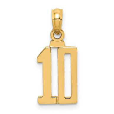 10k Yellow Gold Number 10 Pendant at BillyTheTree Jewelry