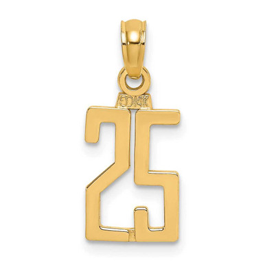 10k Yellow Gold Number 25 Pendant at BillyTheTree Jewelry