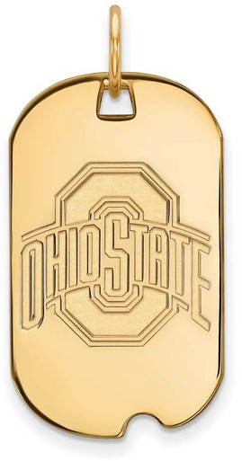 10K Yellow Gold Ohio State University Small Dog Tag by LogoArt by ...