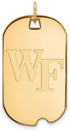 10K Yellow Gold Wake Forest University Large Dog Tag by LogoArt by ...