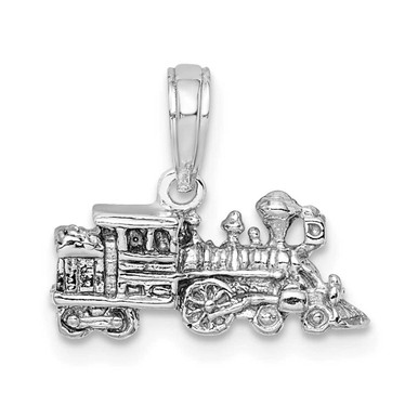14k White Gold 3-D Miniature Train Pendant D1216W at BillyTheTree Jewelry