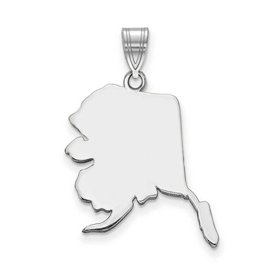 14K White Gold Alaska State Pendant at BillyTheTree Jewelry