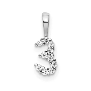 14K White Gold Diamond Number 3 Pendant PM8369-3-010-WA at BillyTheTree ...