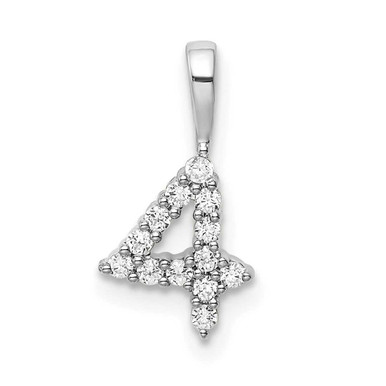 14K White Gold Diamond Number 4 Pendant PM8369-4-013-WA at BillyTheTree ...