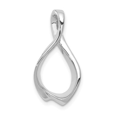 14K White Gold Fits up to 2mm Omega/ 4mm Reversible Omega Slide Pendant ...