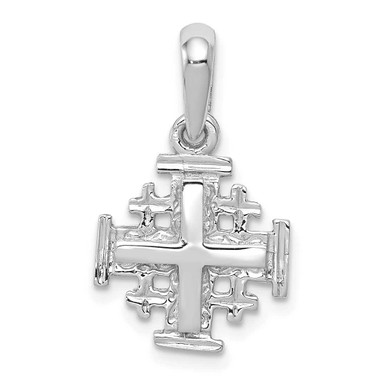 14K White Gold Jerusalem Cross Pendant at BillyTheTree Jewelry