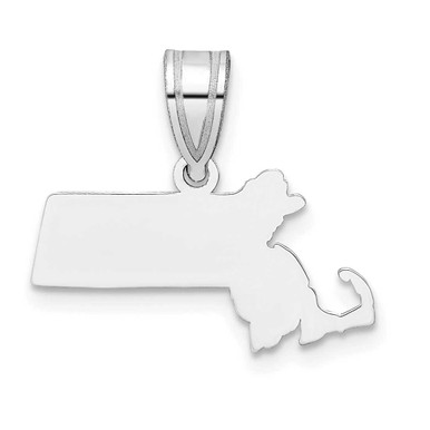14K White Gold Massachusetts State Pendant at BillyTheTree Jewelry