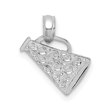 14K White Gold Megaphone with Handle Pendant at BillyTheTree Jewelry