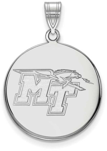 14K White Gold Middle Tennessee State University Large Disc Pendant by ...
