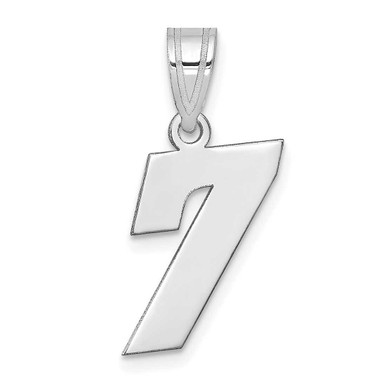 14K White Gold Polished Block Number 7 Pendant at BillyTheTree Jewelry