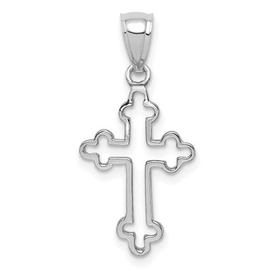 14K White Gold Polished Cross Pendant D4651 at BillyTheTree Jewelry