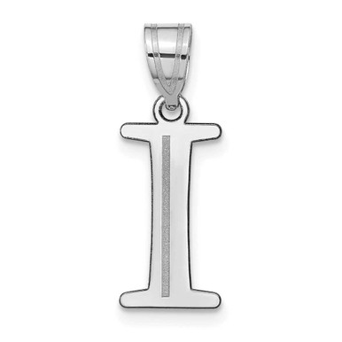 14K White Gold Polished Etched Letter I Initial Pendant at BillyTheTree ...