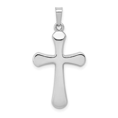 14K White Gold Polished Rounded Cross Pendant XR1555 at BillyTheTree ...