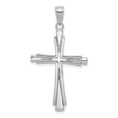 14K White Gold Polished Solid Cross Pendant at BillyTheTree Jewelry