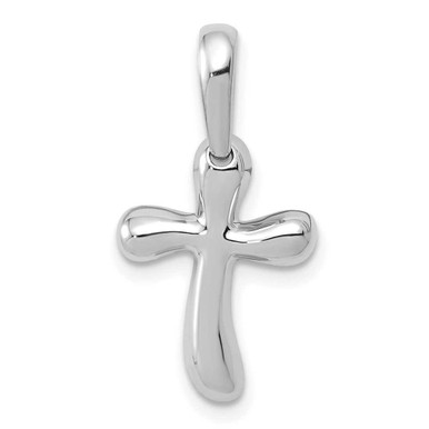 14K White Gold Small Freeform Cross Pendant at BillyTheTree Jewelry
