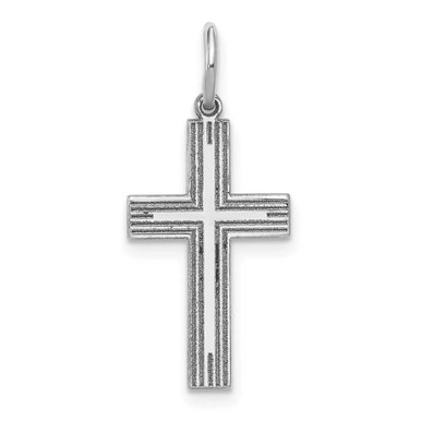 14K White Gold Solid Cross Pendant XWR1 at BillyTheTree Jewelry
