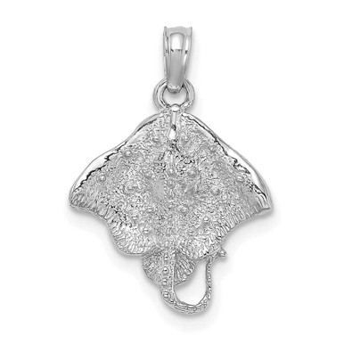 14K White Gold Stingray Pendant at BillyTheTree Jewelry