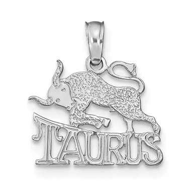 14K White Gold TAURUS Pendant at BillyTheTree Jewelry