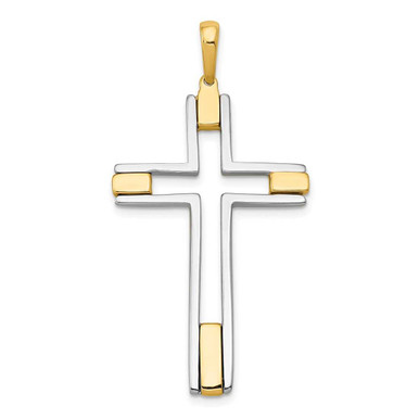 14K Yellow & White Gold Fancy Latin Cross Pendant K1200 at BillyTheTree ...