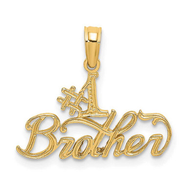 14K Yellow Gold #1 Brother Pendant at BillyTheTree Jewelry