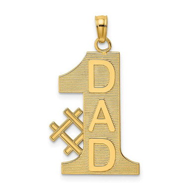 14K Yellow Gold #1 Dad Pendant K4730 at BillyTheTree Jewelry