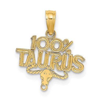 14K Yellow Gold 100% Taurus Pendant at BillyTheTree Jewelry