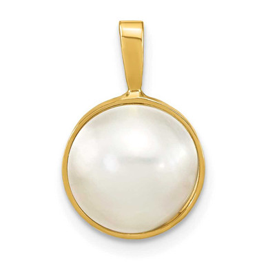 14K Yellow Gold 10-11mm Cultured Saltwater Mabe Pearl Pendant at ...
