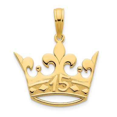 14K Yellow Gold 15 Crown Pendant at BillyTheTree Jewelry