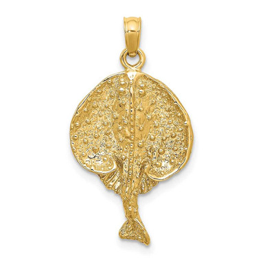 14K Yellow Gold 2-D Round Stingray Pendant at BillyTheTree Jewelry