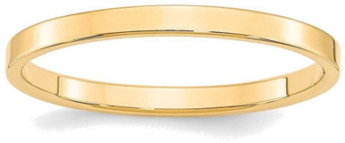 14K Yellow Gold 2mm Lightweight Flat Band Ring at BillyTheTree Jewelry